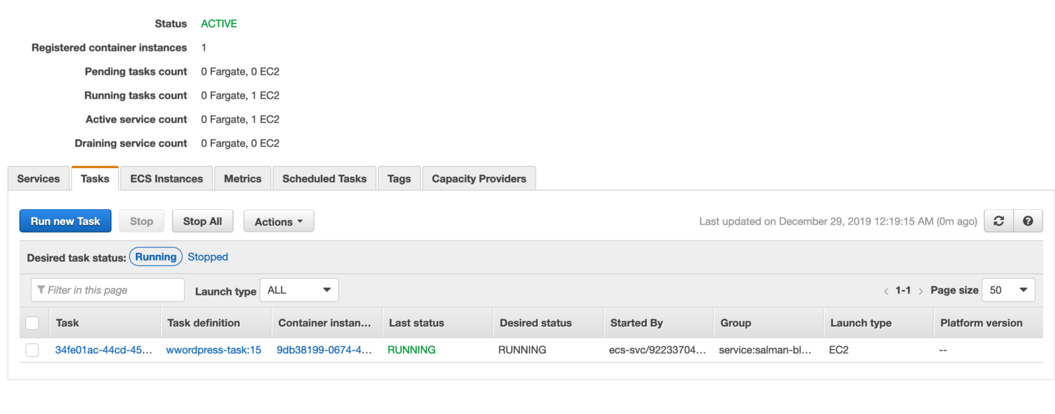 Putting all things together using AWS Task Definition – Salzam