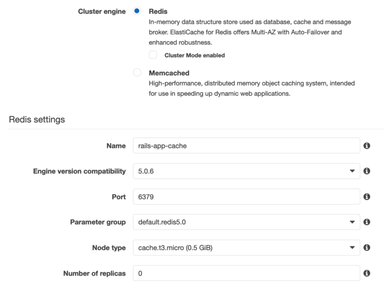 Create AWS Elastic Cache (redis) for Sidekiq – Salzam